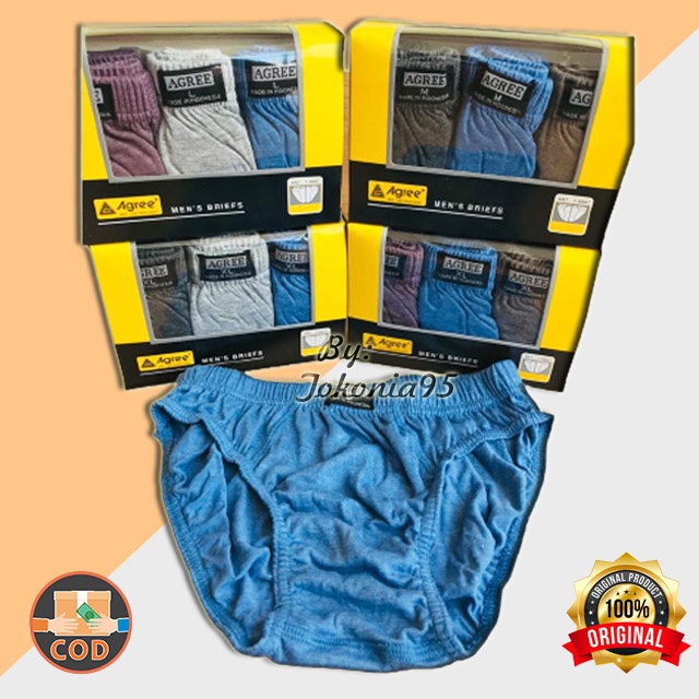 Jual Celana dalam pria Agree 8887 1box isi 3Pcs - cd pria bahan katun ...