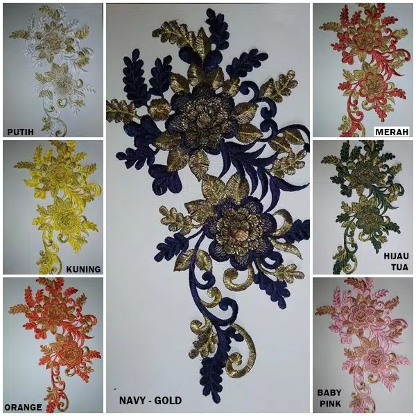 Jual Renda Bordir TK Tabur Bunga Kecil Patch Lace Embroidery Tempel ...