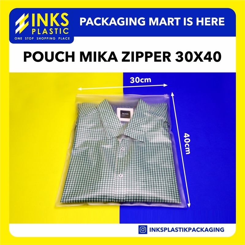 Jual POUCH MIKA ZIPPER 30 x 40 cm (10 pcs ) | Shopee Indonesia