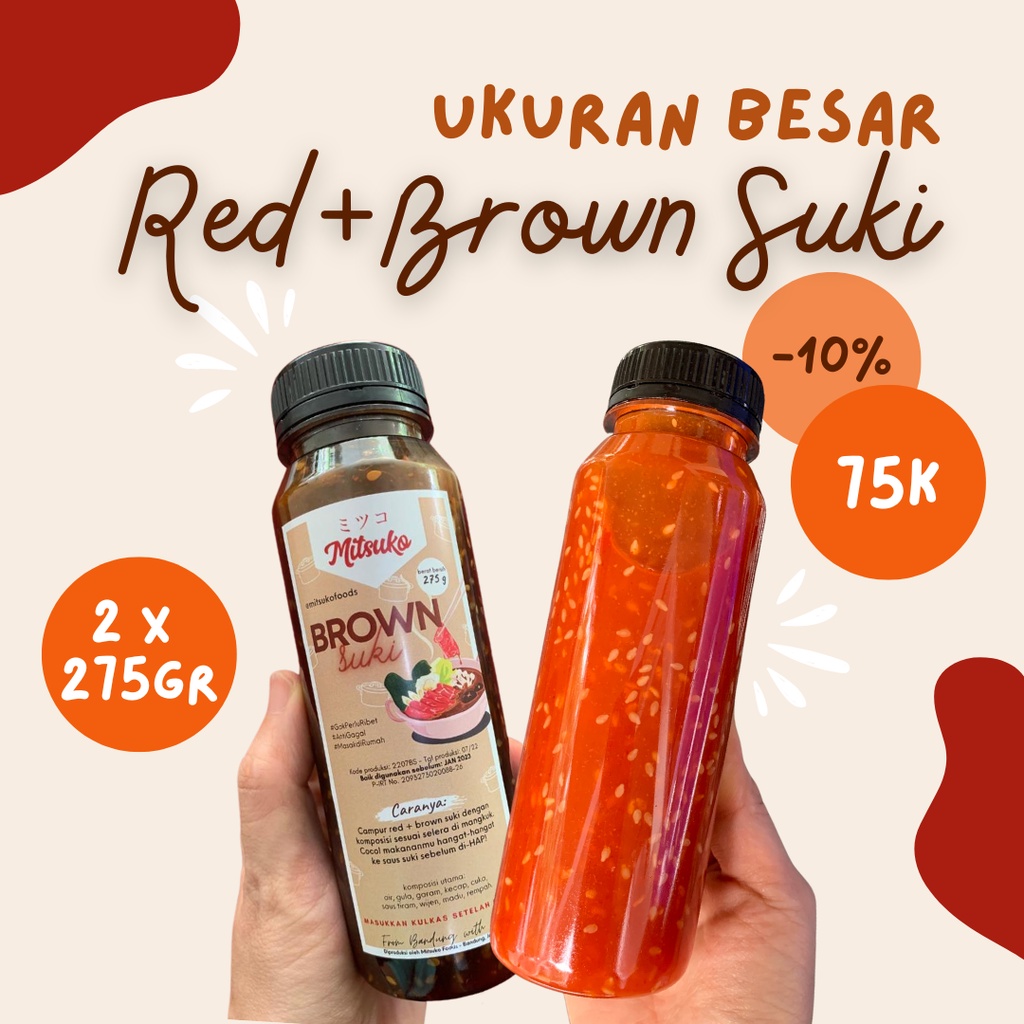 Jual [Best Seller] Suki Sauce MITSUKO Halal PIRT - Red & Brown saos ...