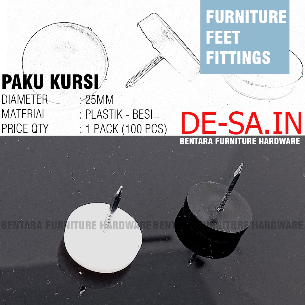 Jual 100 x PAKU KURSI BESAR DIAMETER 25MM MEJA - PAKU PLASTIK BESI NAIL ...