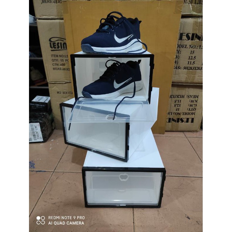 Jual Paket isi 3pcs Kotak Sepatu Lipat Shoe Box Kotak Sepatu Plastik ...
