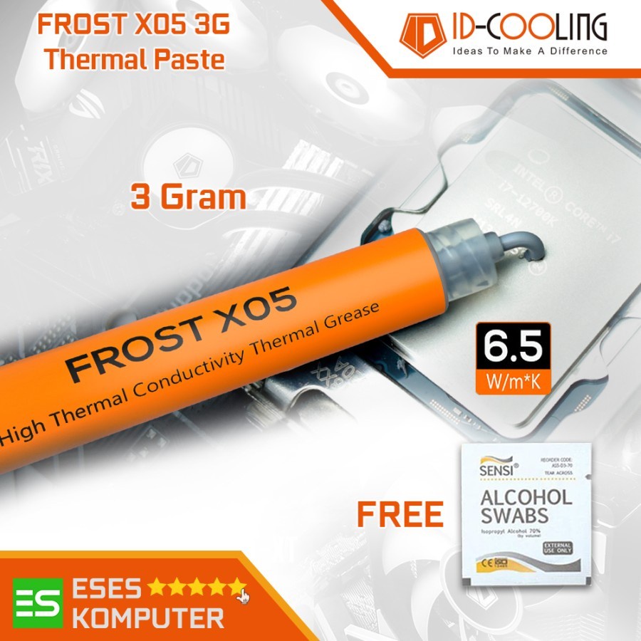 Jual Thermal Paste ID-COOLING FROST X05 (3 Gram) 6.5 W/mK | Shopee ...