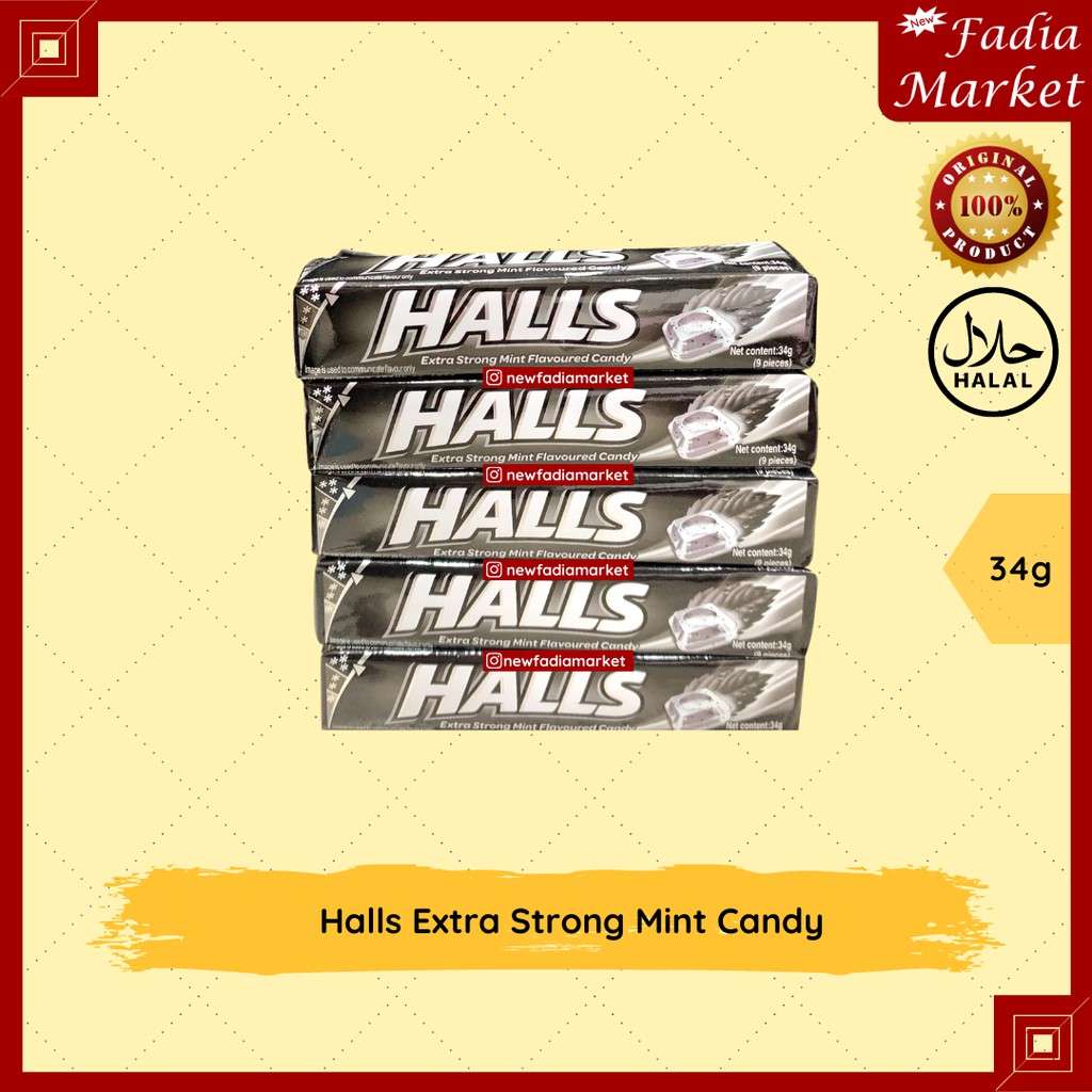 Jual Halls Extra Strong Mint Candy 34g (9x3,4g) | Shopee Indonesia