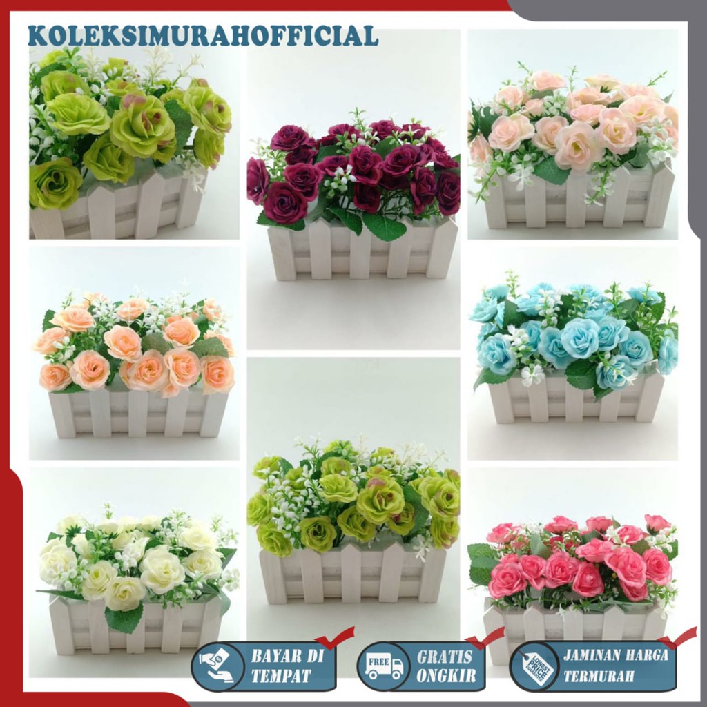 Jual COD BUNGA PAGAR BUNGA MAWAR BUNGA PLASTIK ORNAMEN BUNGA TANAMAN ...