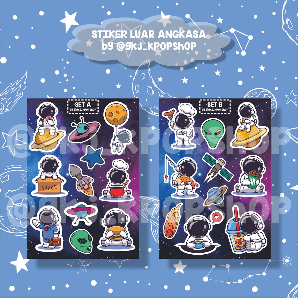 Jual (LUAR ANGKASA ALIEN SPACE ASTRONOT) STIKER PACK AESTHETIC GLOSSY ...