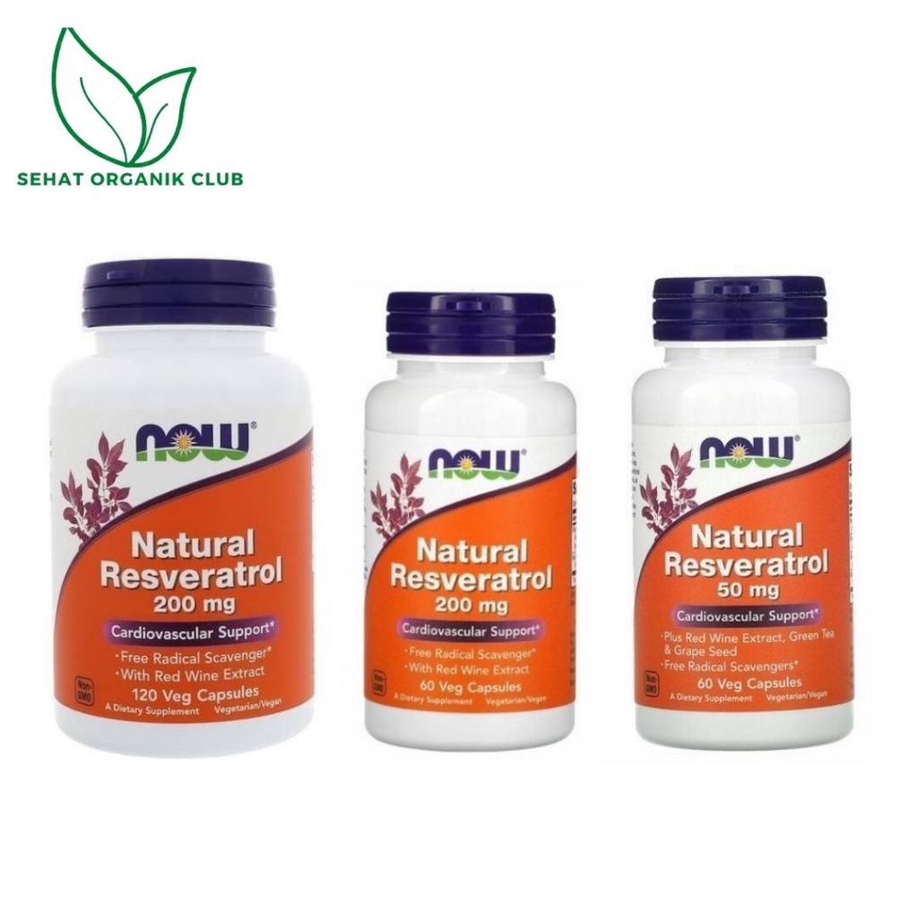 Jual Now Foods Natural Resveratrol 200 mg 60 caps ; Now resveratrol 200 ...