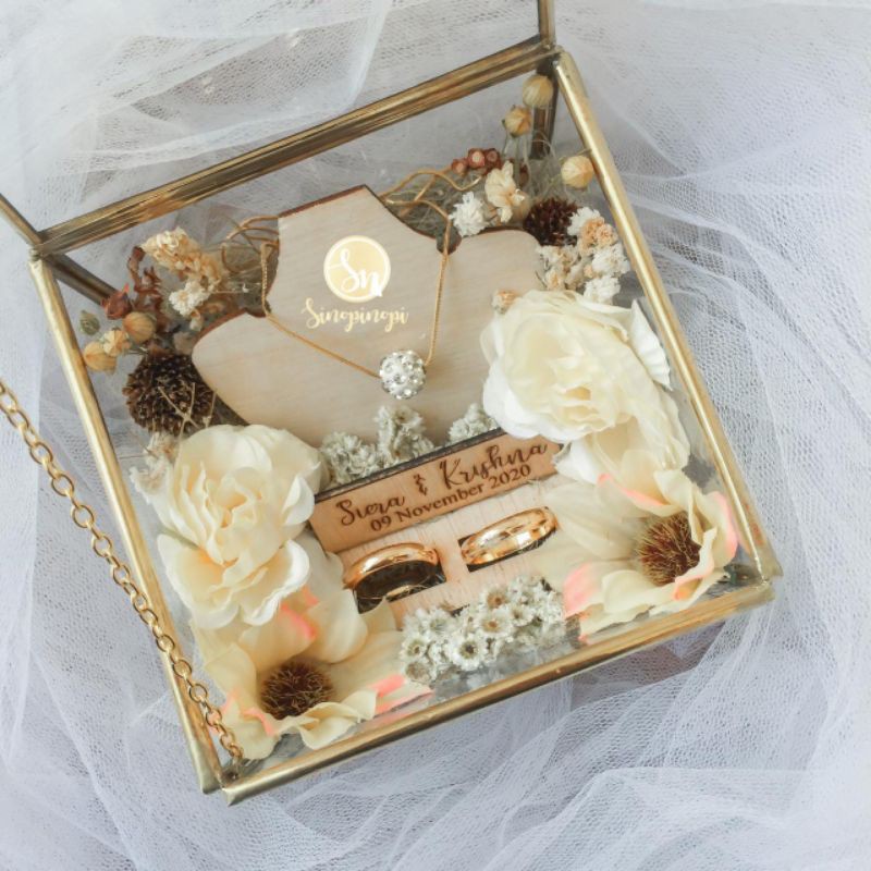Jual RING BOX ALEDA | KOTAK CINCIN TERARIUM SEGI4 | LAMARAN NIKAH ...