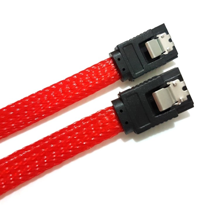 Jual Kabel Sata Data 3 sleeved lurus Merah Red 6gpbs hdd ssd cable ...