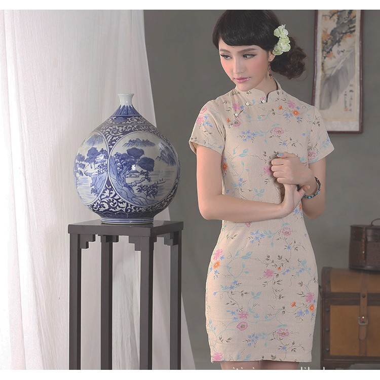 Jual Flower Cheongsam Dress | Baju - JCS9794 | Shopee Indonesia