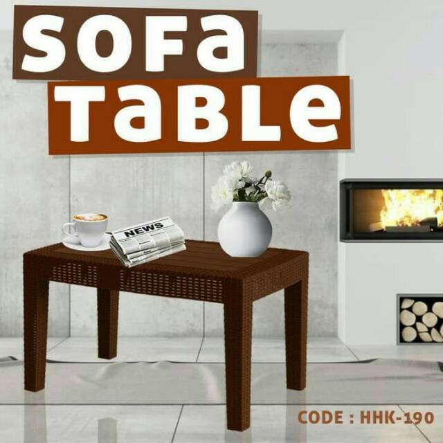Jual MEJA SOFA TABLE RATTAN KOKOH KNOCK DOWN HHK-190 | Shopee Indonesia