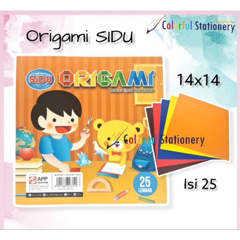 Jual Origami / Kertas Warna SIDU 14 X 14 Cm (25 Lembar) | Shopee Indonesia