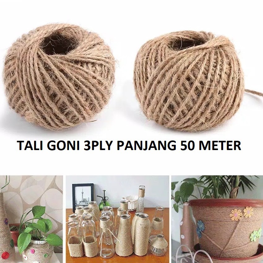 Jual tali rami / tali goni / tali / tali dekor 3 ply isi 50 meter ...