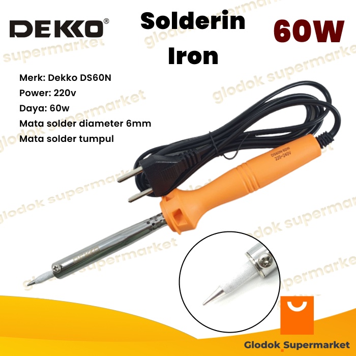 Jual Solder Dekko DS60N 60 Watt Soldering Iron 60w | Shopee Indonesia