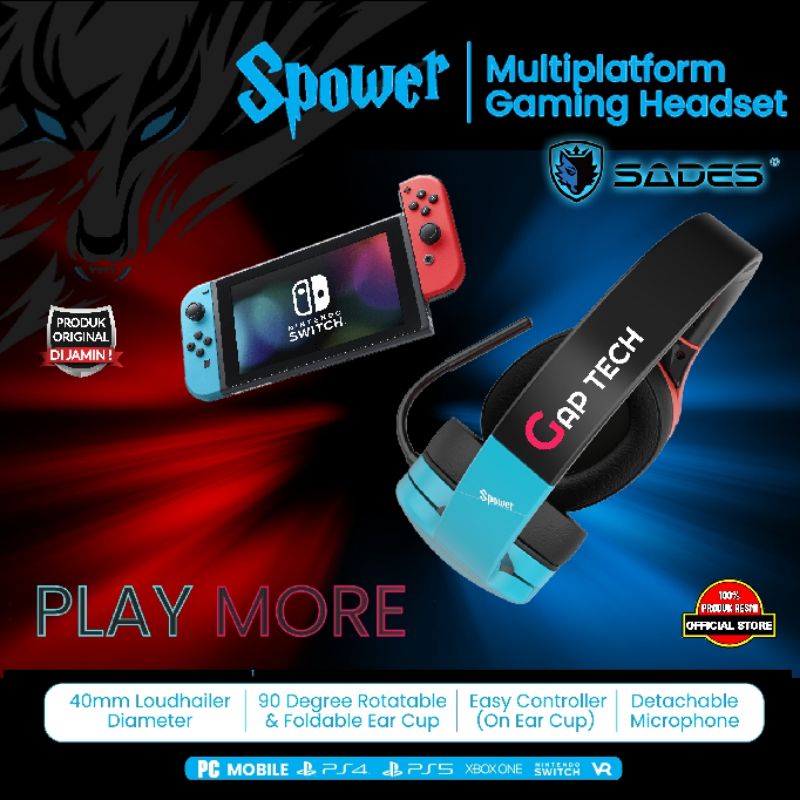 Jual Sades Spower / S Power Multiplatform Gaming Headset Original | Shopee Indonesia