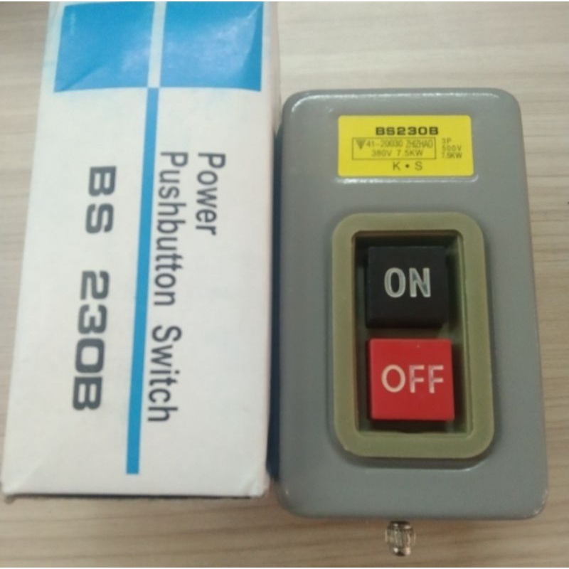 Jual Power Push Button ON OFF 3P 30A 3.7KW BS230B | Shopee Indonesia