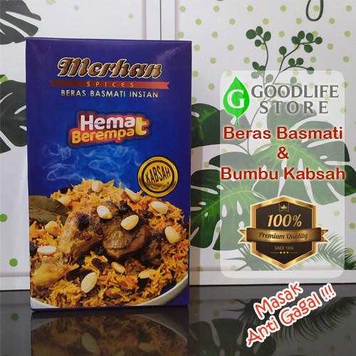 Jual Beras Basmati Instan Bumbu Kabsah Merhan Basmati Rice Kemasan ...