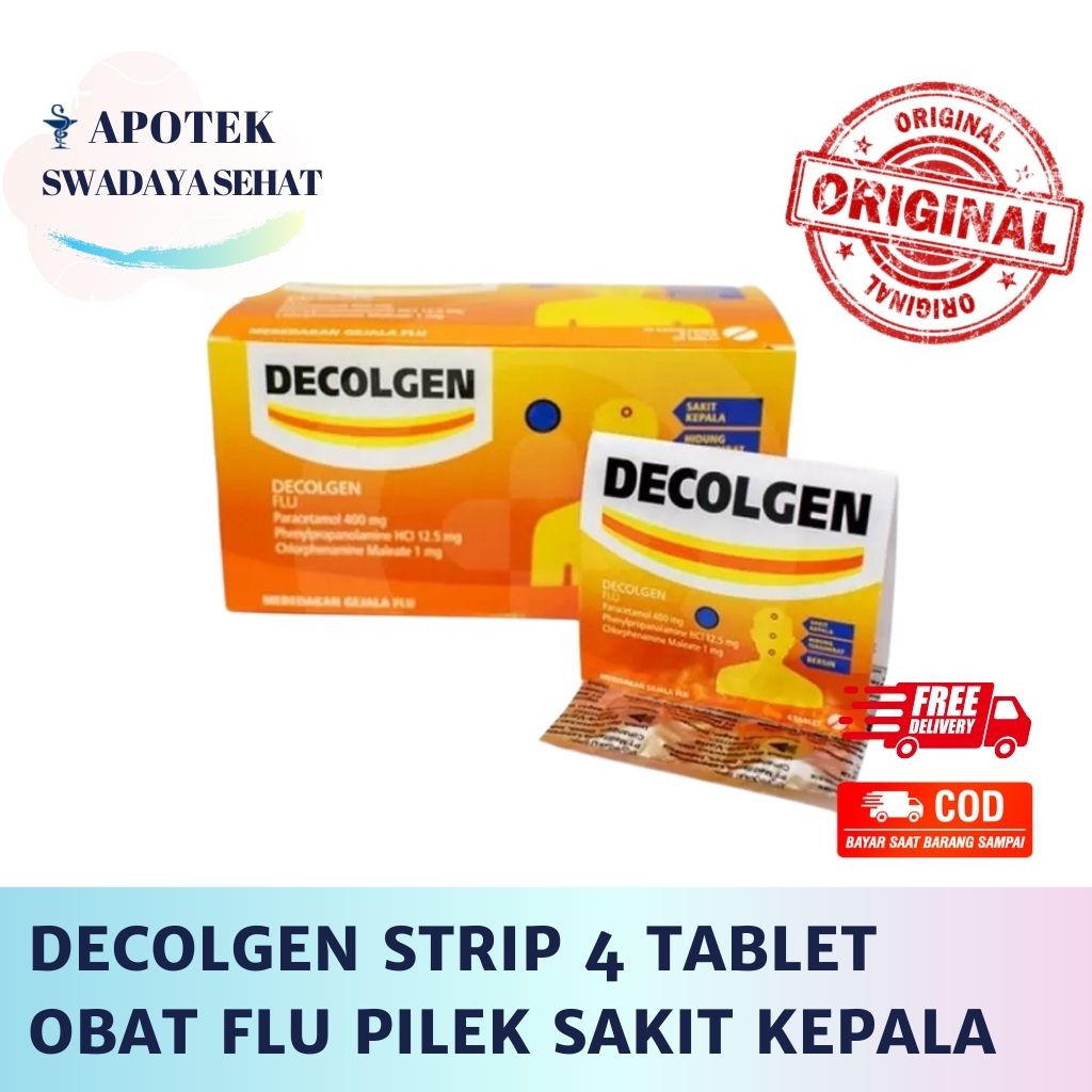 Jual DECOLGEN Strip Isi 4 Tablet - Obat Pilek Flu Sakit Kepala Demam ...