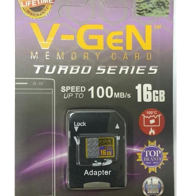 Jual ⅍ Memori Micro SD V-Gen Memory Card 16gb +Adaptor Class 10 Vgen ...