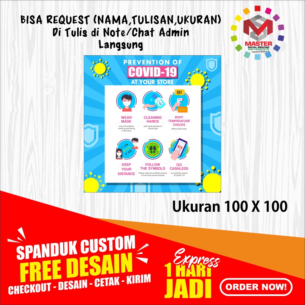 Jual SPANDUK / BANNER PROKES COVID | Shopee Indonesia