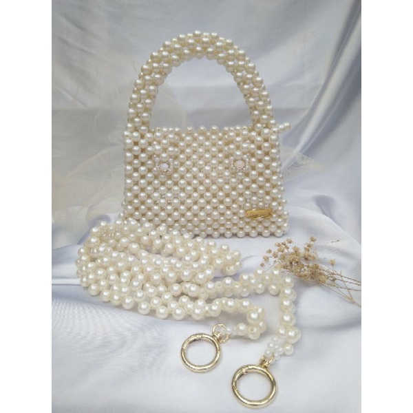 Jual Pearly Bag (Tas Manik Mutiara/Sling Bag Manik/Beads Bag) | Shopee ...