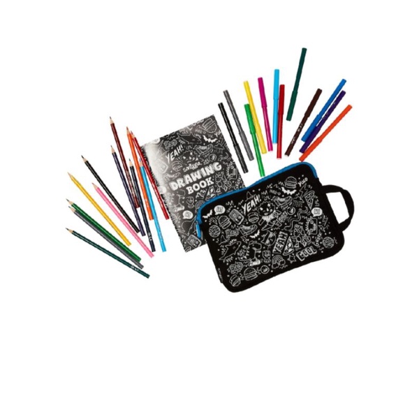Jual Smiggle Draw Anywhere Kit (buku gambar, pensil warna, dan spidol ...