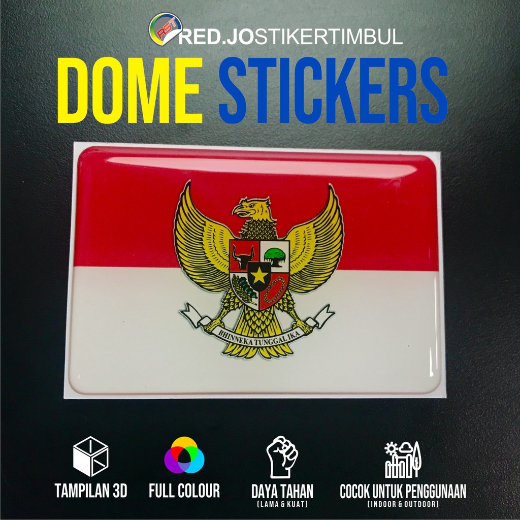 Jual Bendera Merah Putih Stiker Emblem Resin Timbul lentur Kotak ...