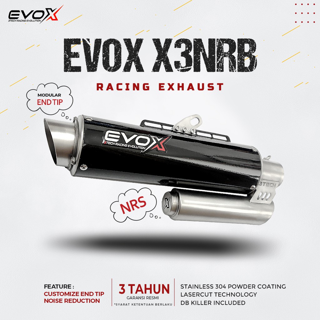 Jual Knalpot MOTOR Racing EVOX X3 SERIES untuk Motor 250cc 2 Silinder ...