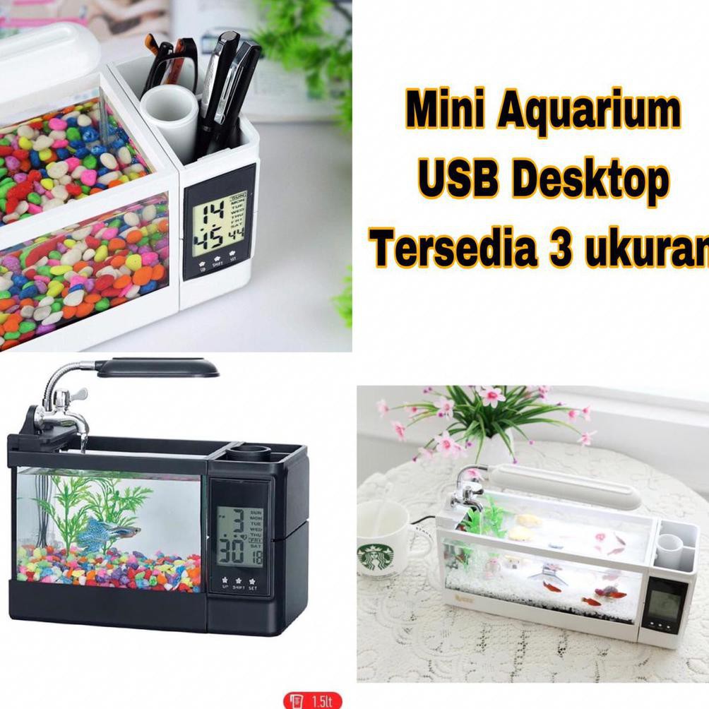 Jual Ready Aquarium Usb Desktop Fish Tank Akuarium Ikan Hias Large ( Tg ...