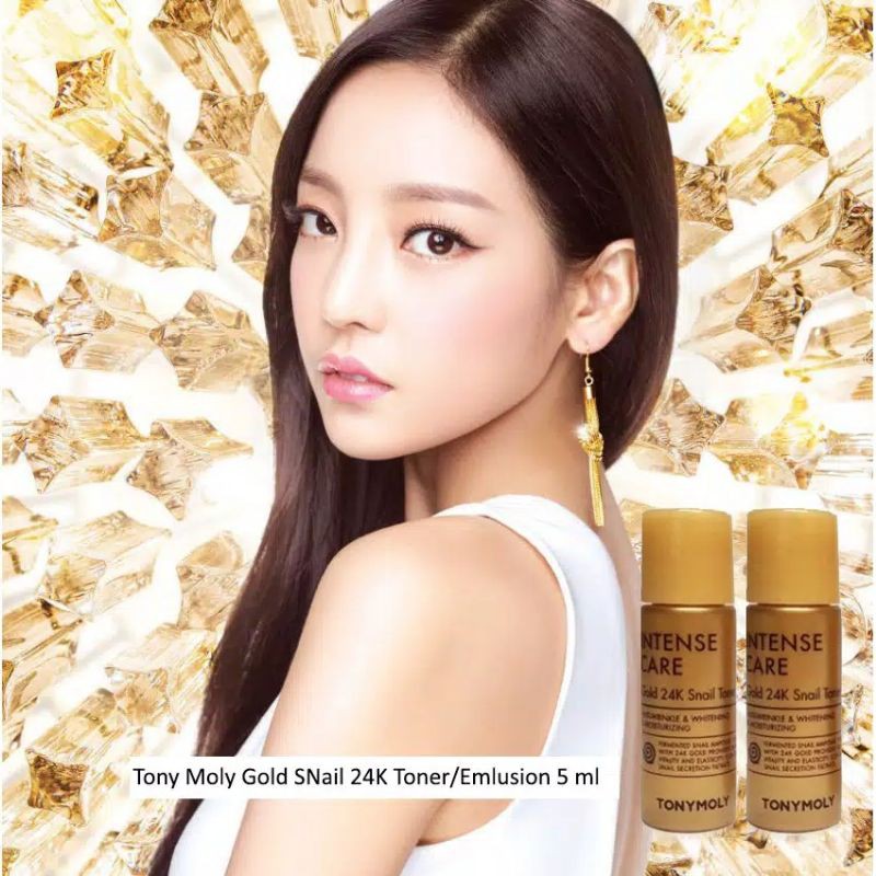 Jual TONY MOLY Intense Care Gold 24K Snail Toner atau Emulsion 5 ml ...