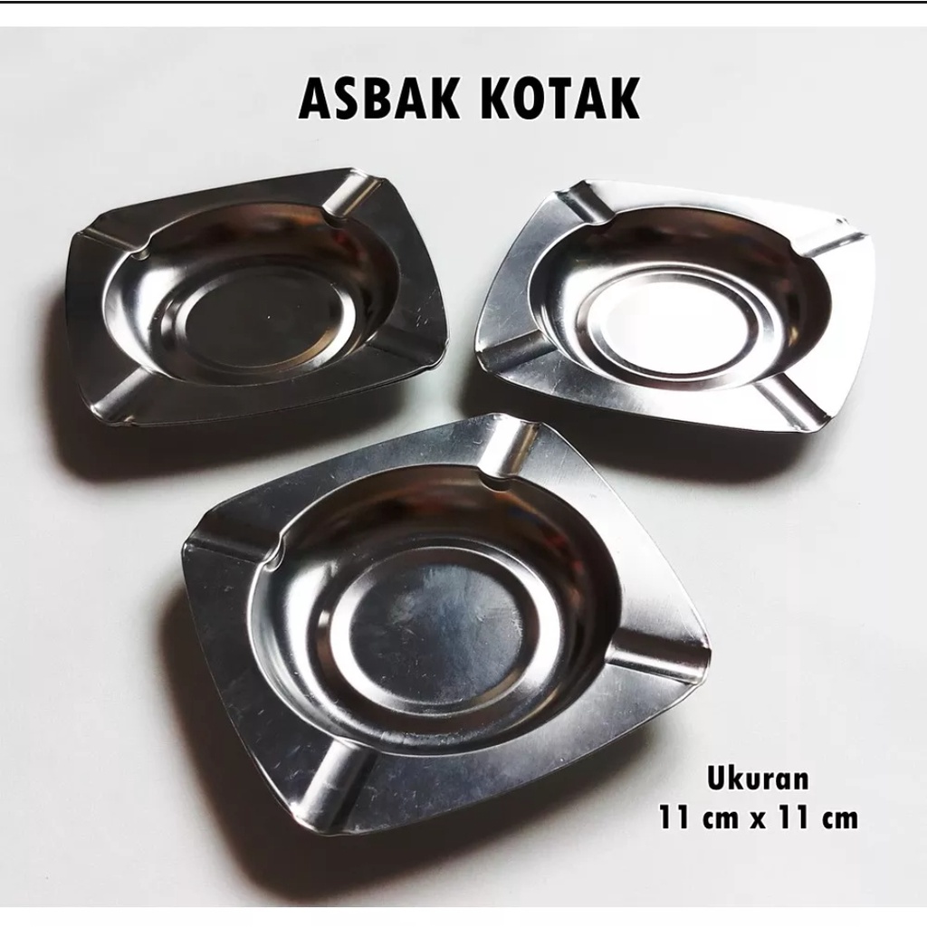 Jual Asbak Segi & Bulat Kaleng - Asbak Stainless Steel | Shopee Indonesia