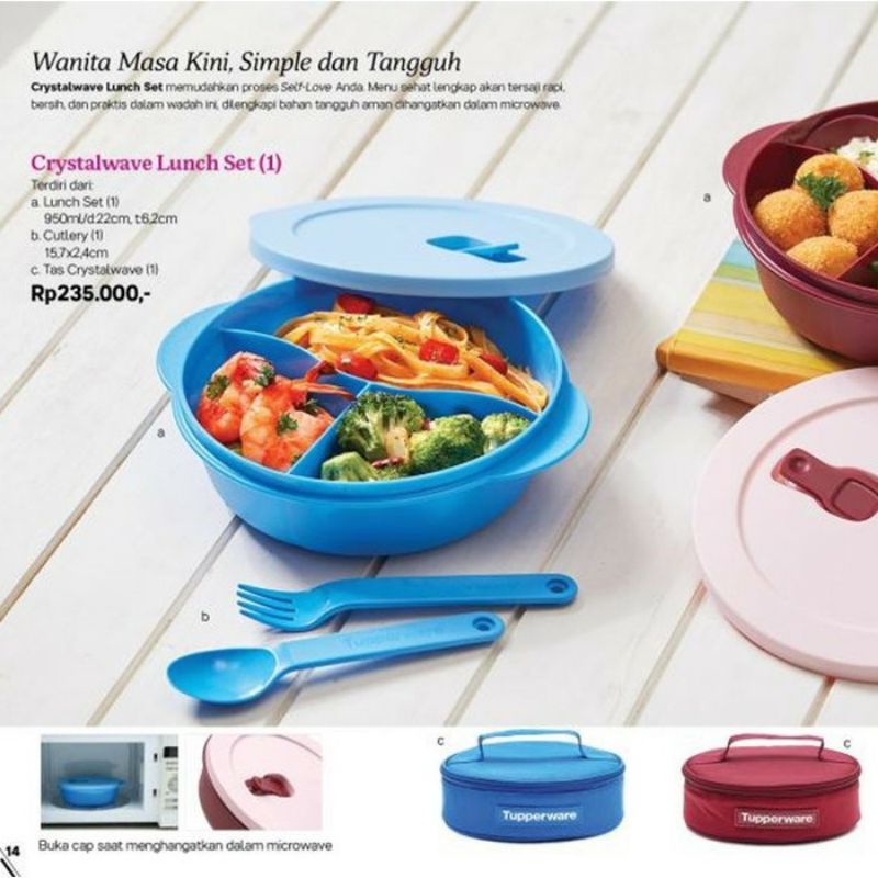 Jual Tupperware crystalwave lunch set - kotak bekal - kotak makan ...