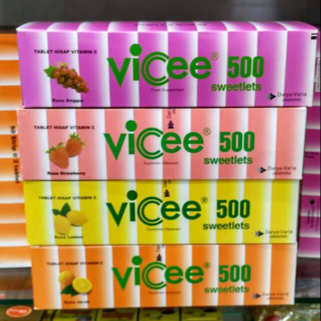 Jual Vicee Vitamin C Vit C Tablet Hisap Permen Vitamin Hisap Rasa Lemon ...