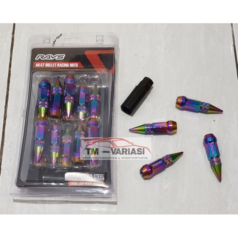 Jual Baut Roda Rays Besi Baut Racing Lug Nut Spike Tombak Rainbow 1.5 ...