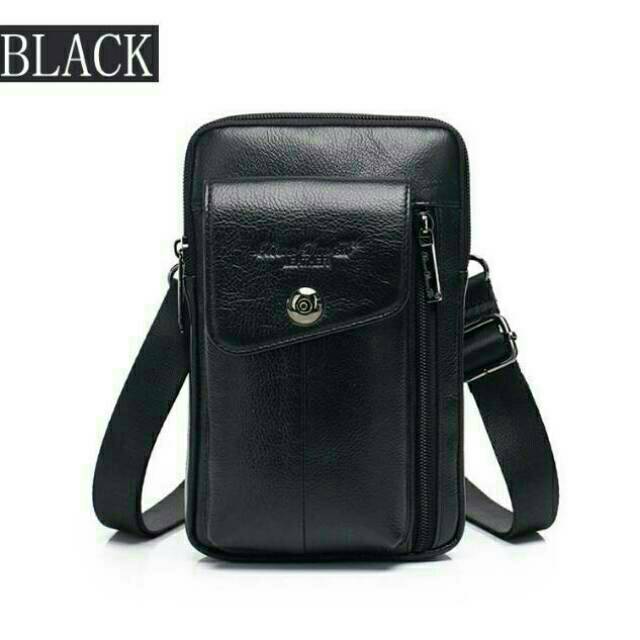 Jual Tas Selempang Kulit Pria Asli Premium Tas Hp Dompet Hp kulit Sarung Hp 1672 Brown - Hitam ...
