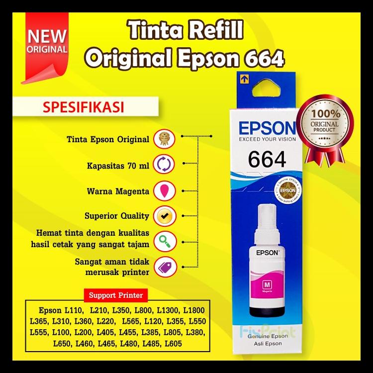 Jual Tinta Epson 664 T664 T6641 Original Black Hitam Color Warna Ori L360 | Shopee Indonesia