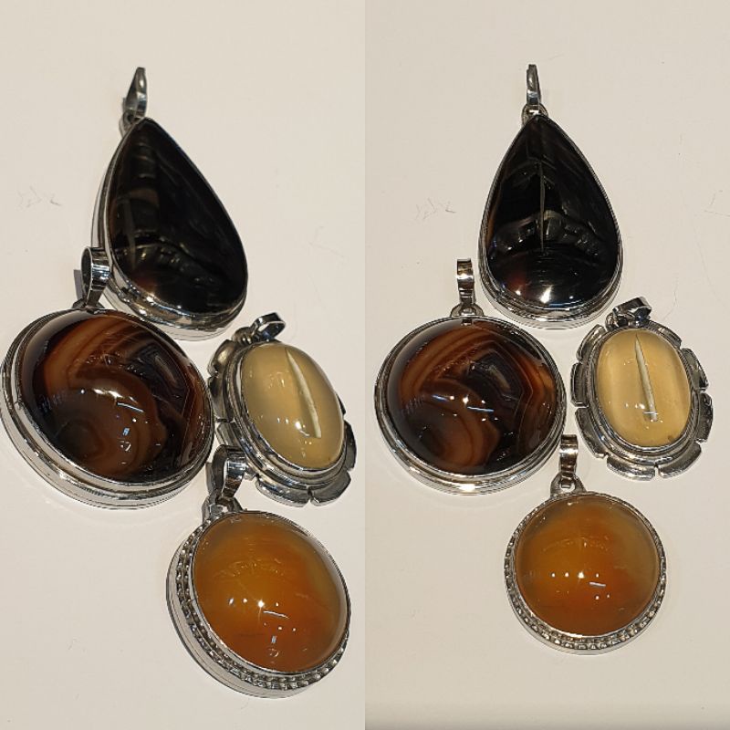 Jual Batu akik motif gambar alam 4 pis unik dan langka ring stenlis ...