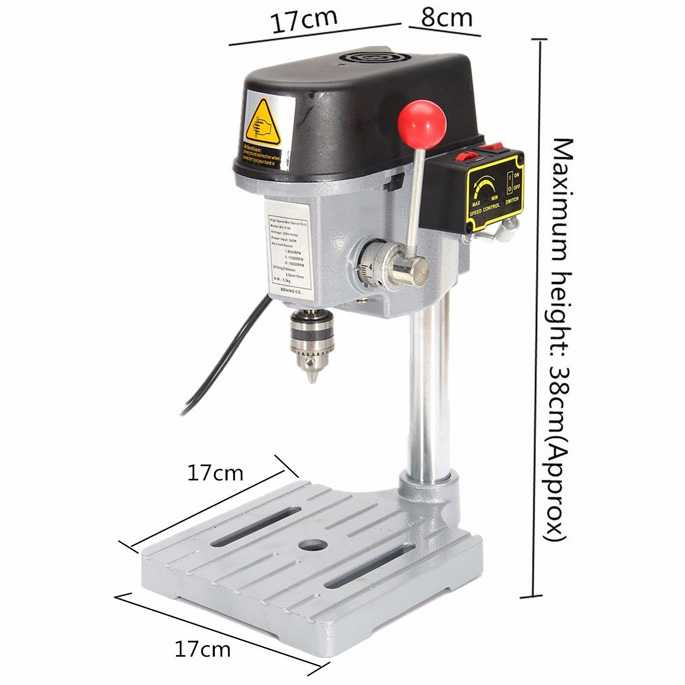 Jual SUROM Mesin Bor Duduk Mini Bench Drill Press 0.6-6.5mm 340W ...