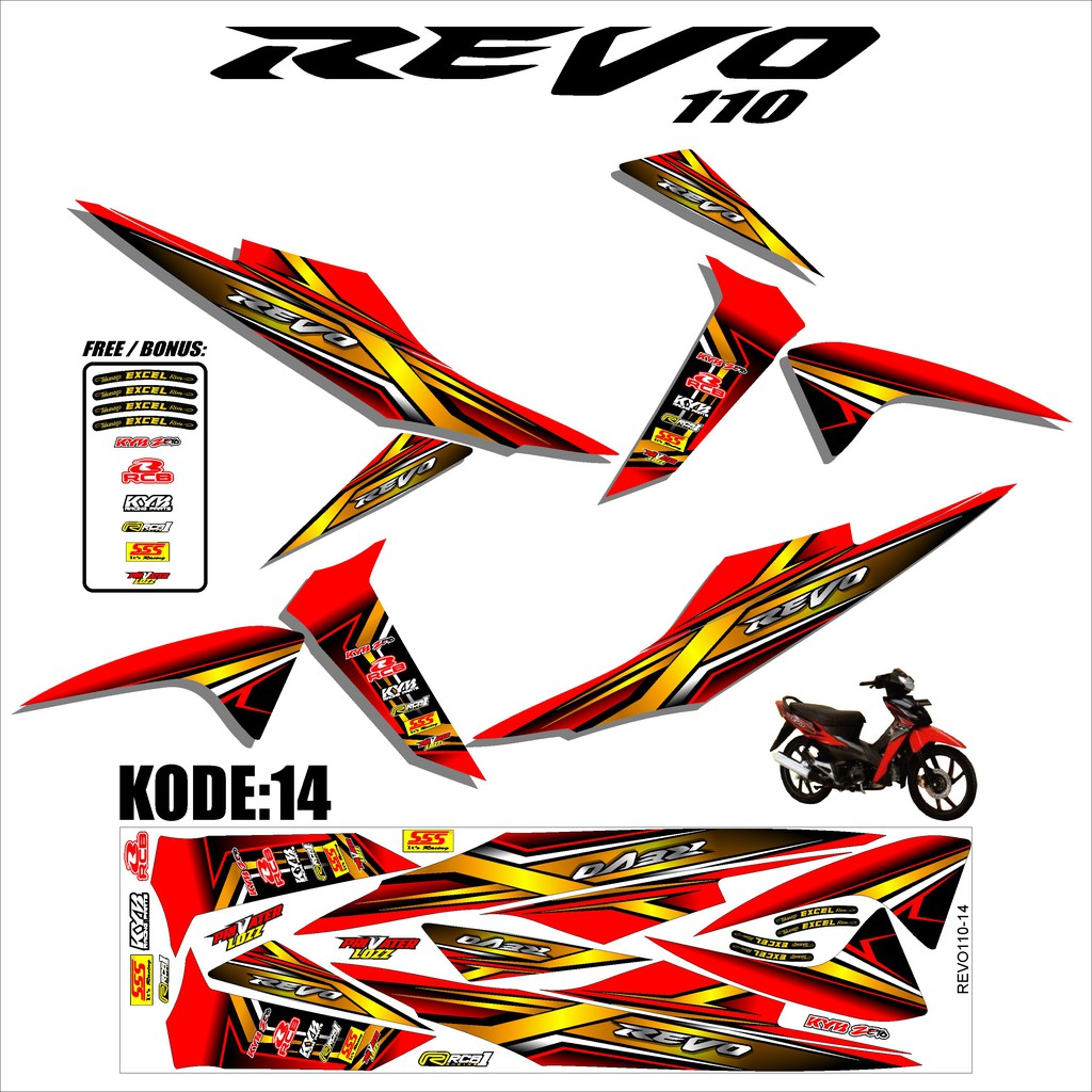Jual (COD) Striping Sticker Revo 110-Stiker Lis Variasi Revo Lama 2007 ...
