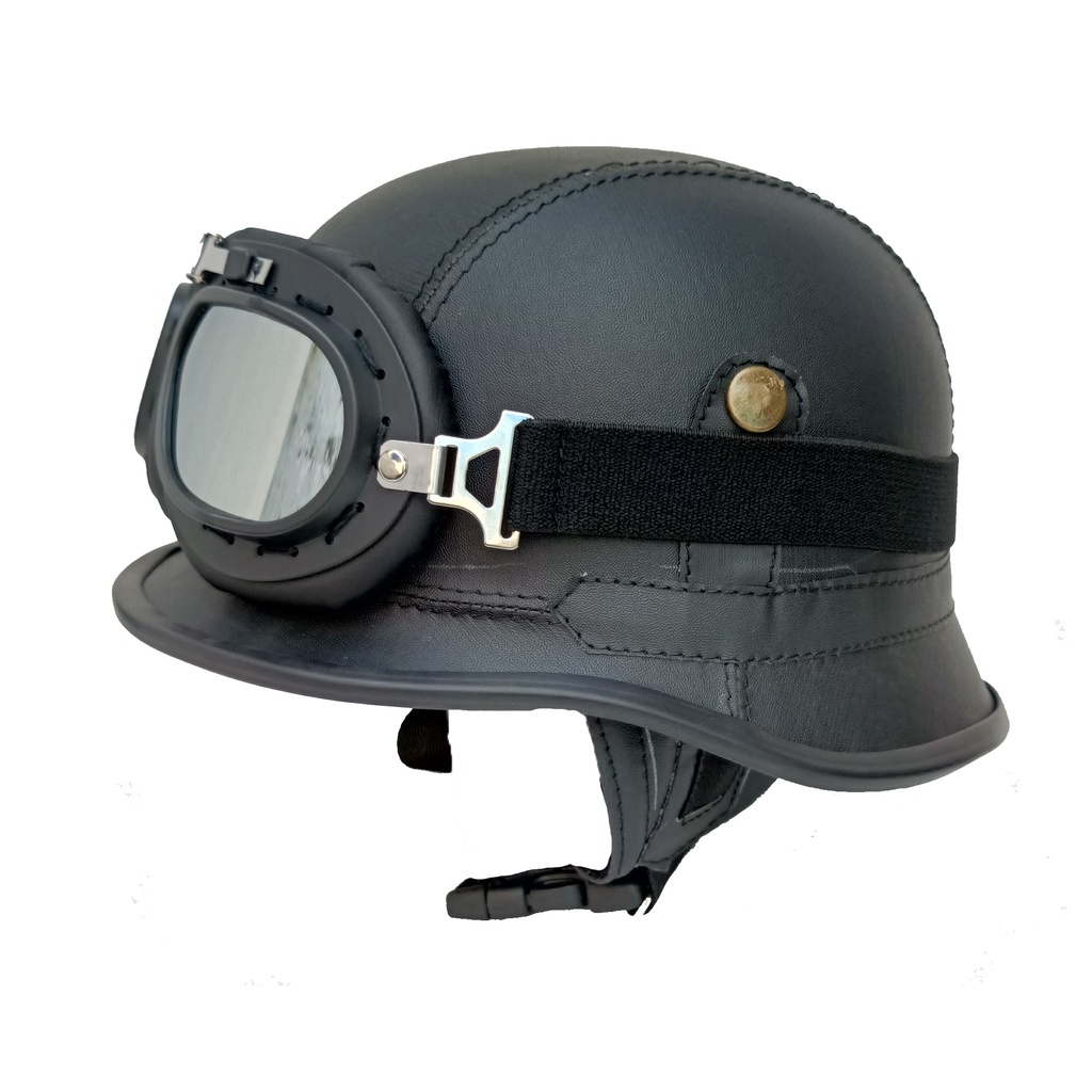 Jual HELM RETRO NAZI KACAMATA CROME SILVER / HELM KLASIK DEWASA COWOK ...