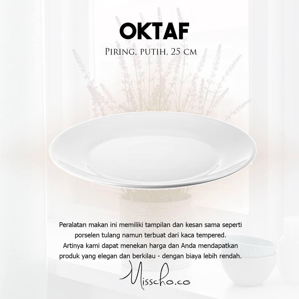 Jual Oktaf Piring Ceper untuk makan cantik estetik - Putih kaca ...