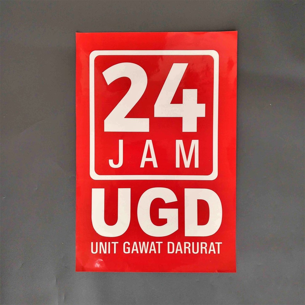 Jual Stiker UGD 24 Jam, Stiker Unit Gawat darurat buka 24 jam. Stiker ...