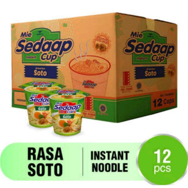 Jual 1 DUS/12 PCS MIE SEDAP CUP RASA SOTO | Shopee Indonesia