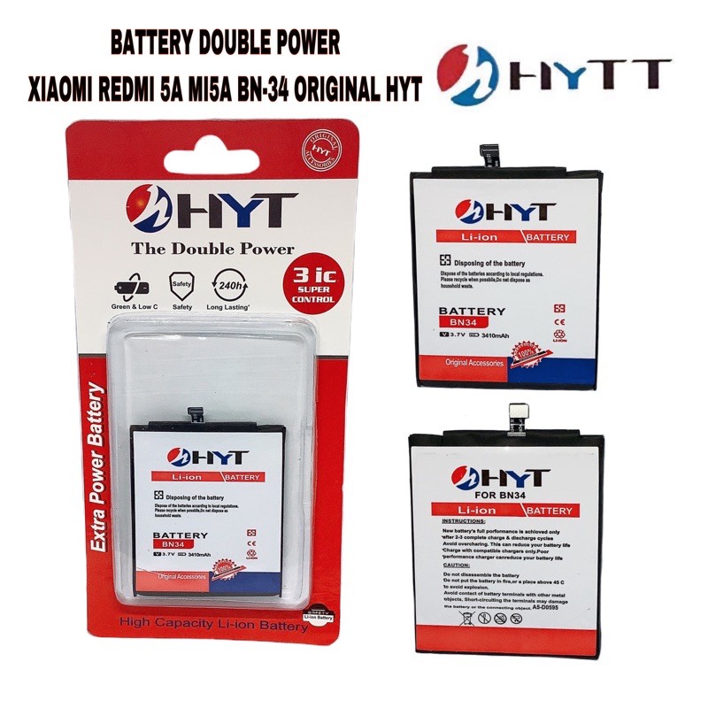 Jual BATTERY BATERAI DOUBLE POWER BN34 XIAOMI REDMI 5A MI5A ORIGINAL HYT | Shopee Indonesia
