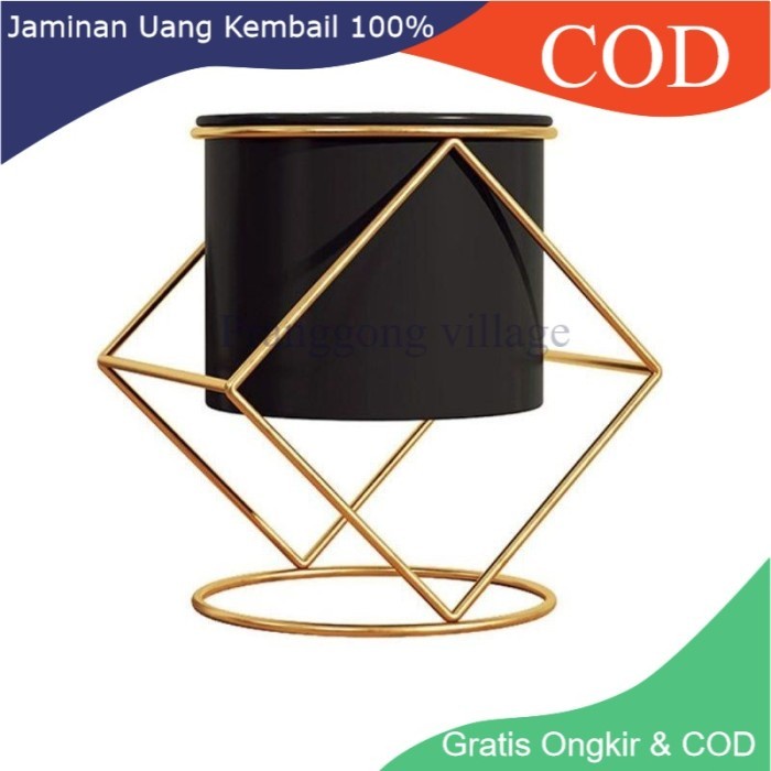 Jual POT BUNGA BESI/STANDING POT KETUPAT MINIMALIS/STANDING POT MURAH ...