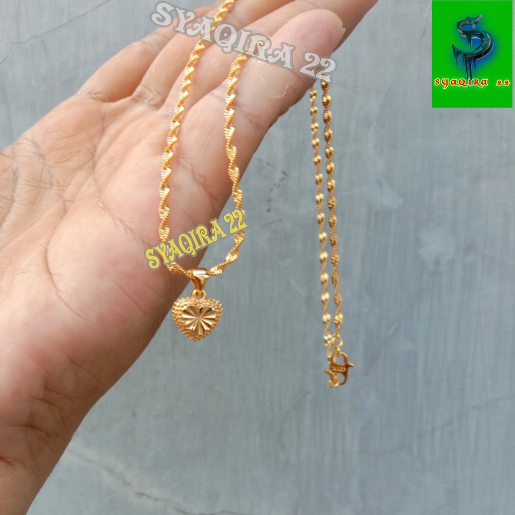 Jual Kalung cantik asli anti luntur LOVE-MELINTIR anti karat ori kalung ...