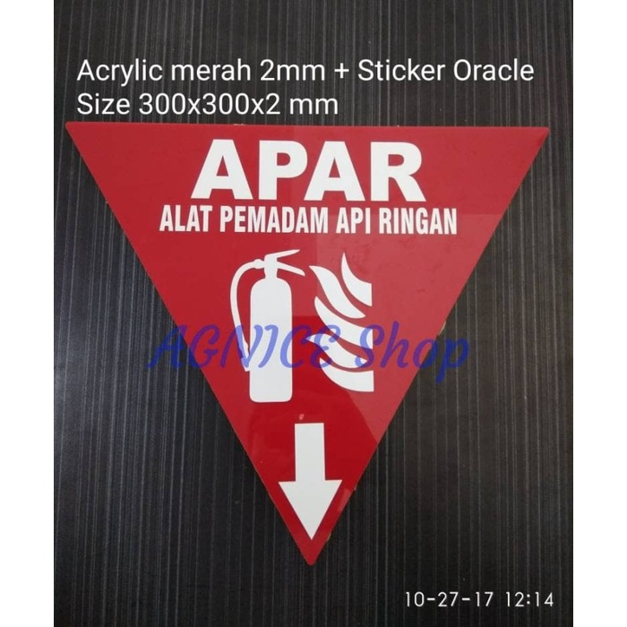 Jual BAYAR DIRUMAH Rambu Segitiga Alat Pemadam Api Apar Acrylic 2Mm ...