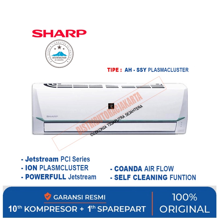 Jual AC SHARP 1/2 PK- 3/4 PK - 1 PK AH AP-SSY Plasmacluster THAILAND ...