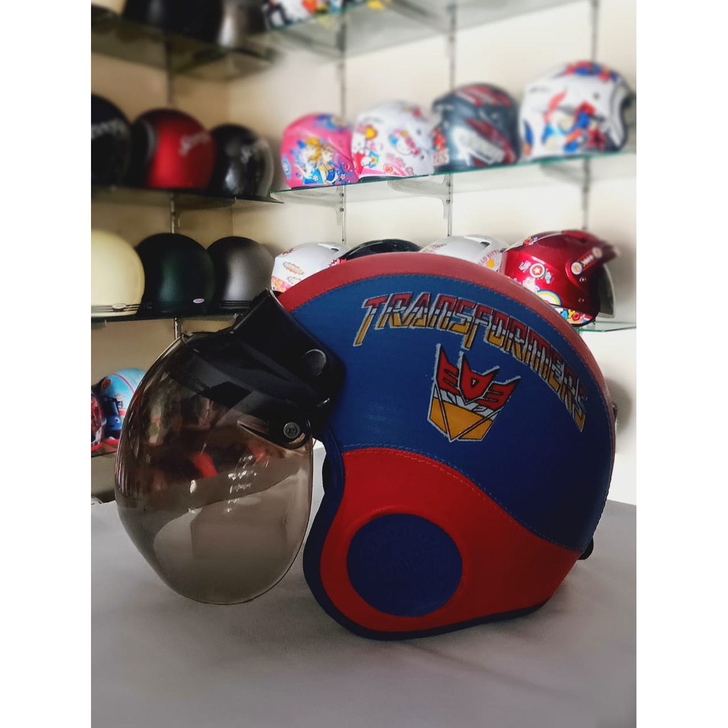 Jual HELM BOGO ANAK PORORO KARAKTER TRANSFORMER warna MERAH BIRU ...