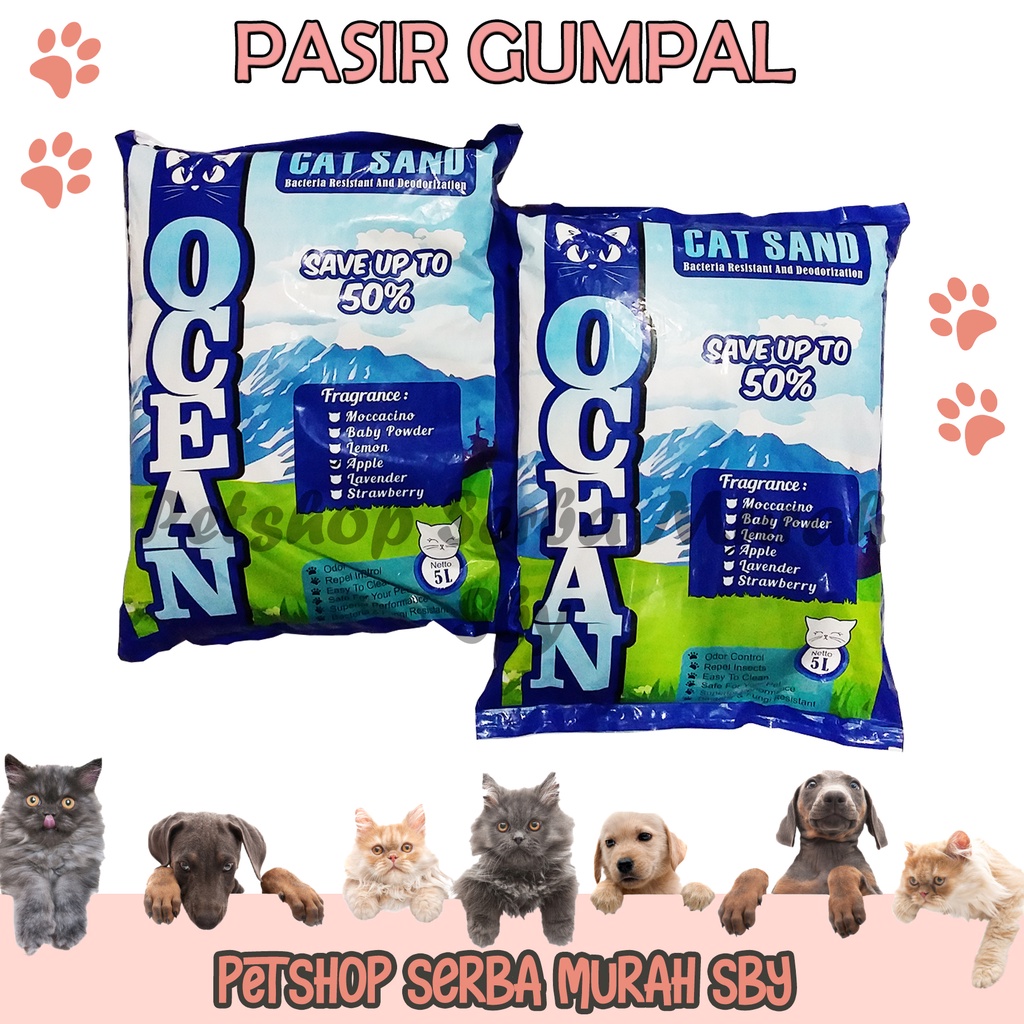 Jual GRABSEND & GOSEND ONLY - Pasir Kucing Gumpal Wangi 5 Liter Merk ...